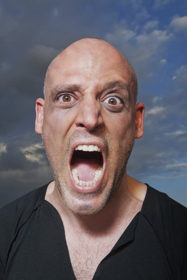 Portrait of a man shouting stock photo. Image of distraught - 28561146