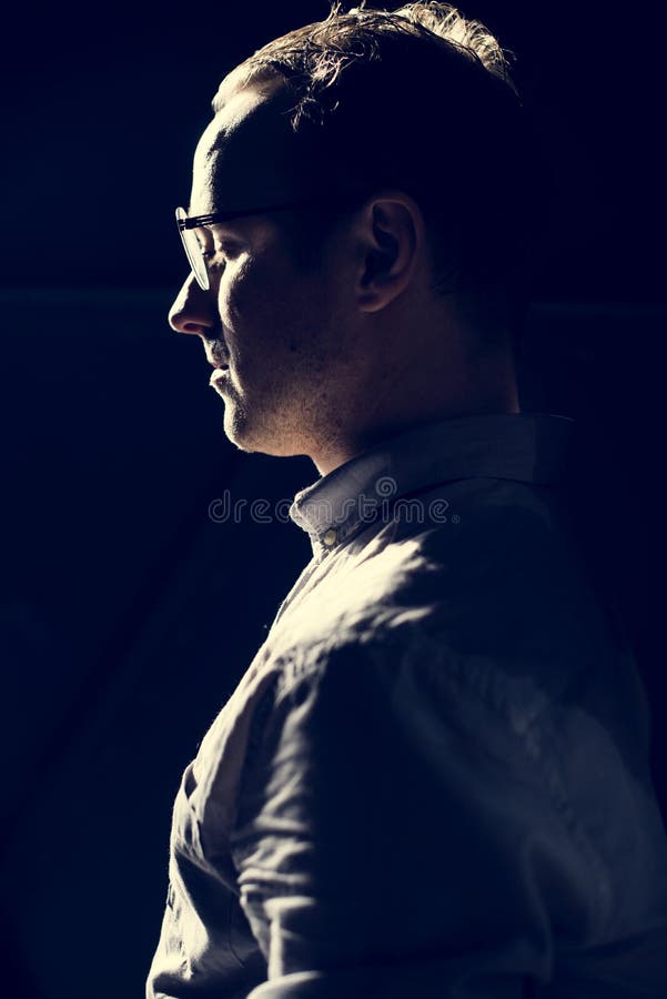 Portrait Of A Man Side View Stock Photo - Image of solo, background ...