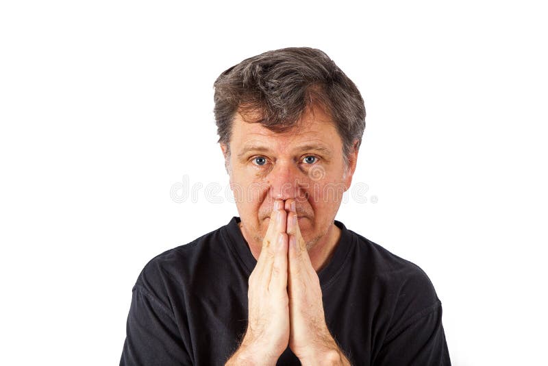 Portrait of man in sorrow stock photo. Image of intelligent - 26943544
