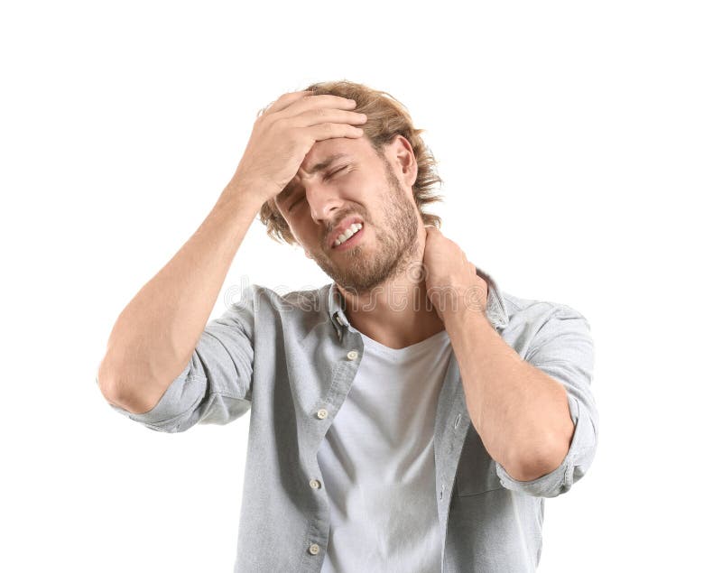 Pain in leg. on white stock photo. Image of painful - 173263014