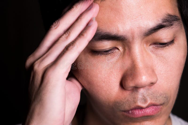 A Portrait of a Man is Thinking about His Work. Thinking Represent of ...