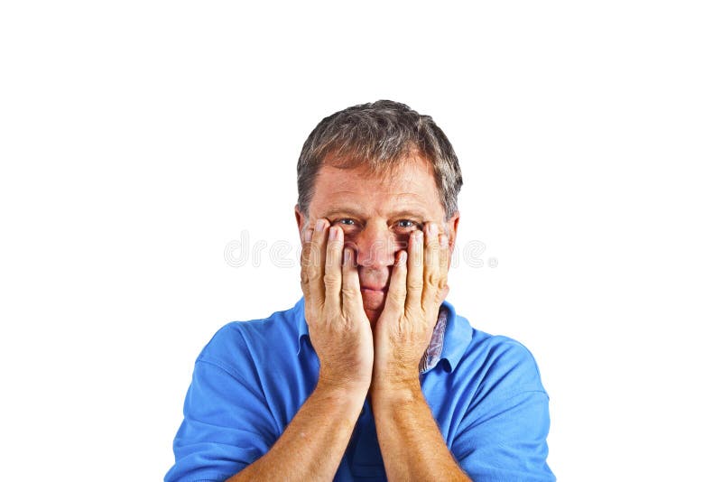 Portrait of man in trouble stock photo. Image of gesturing - 33707624