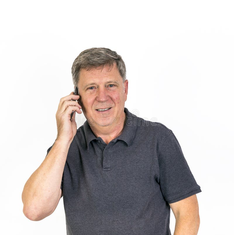 Portrait of Man Using on Cell Phone Stock Image - Image of confident ...