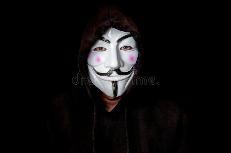Portrait of Man with Vendetta Mask Isolated on White Editorial Image ...