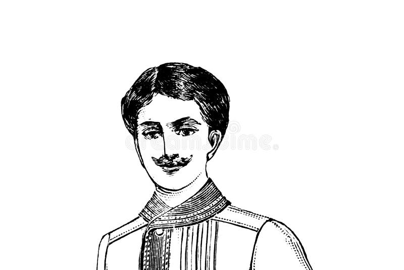 Portrait of a Man - Vintage Illustration Stock Illustration ...