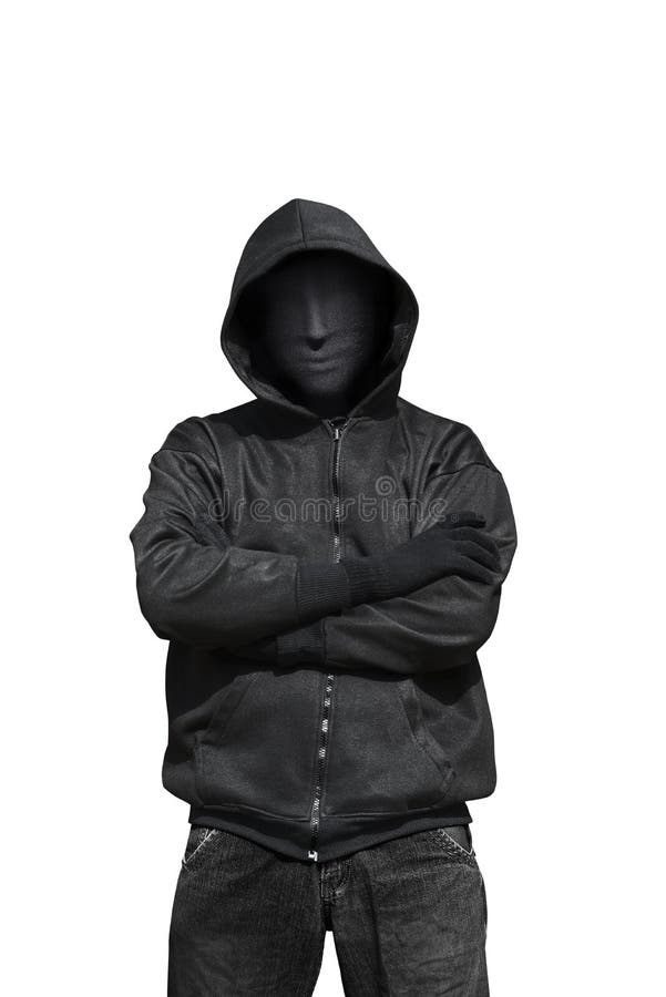 Portrait of Man Wearing Anonymous Mask Stock Image - Image of ...