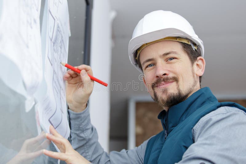 Portrait Man Wearing Safety Jacket Stock Image - Image of engineer ...