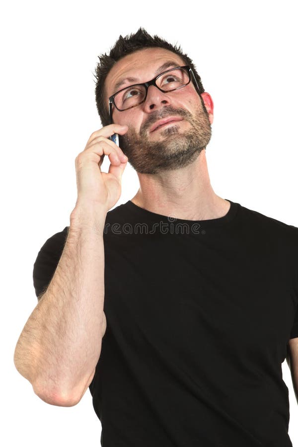 Portrait Man on White Background Stock Photo - Image of modern ...