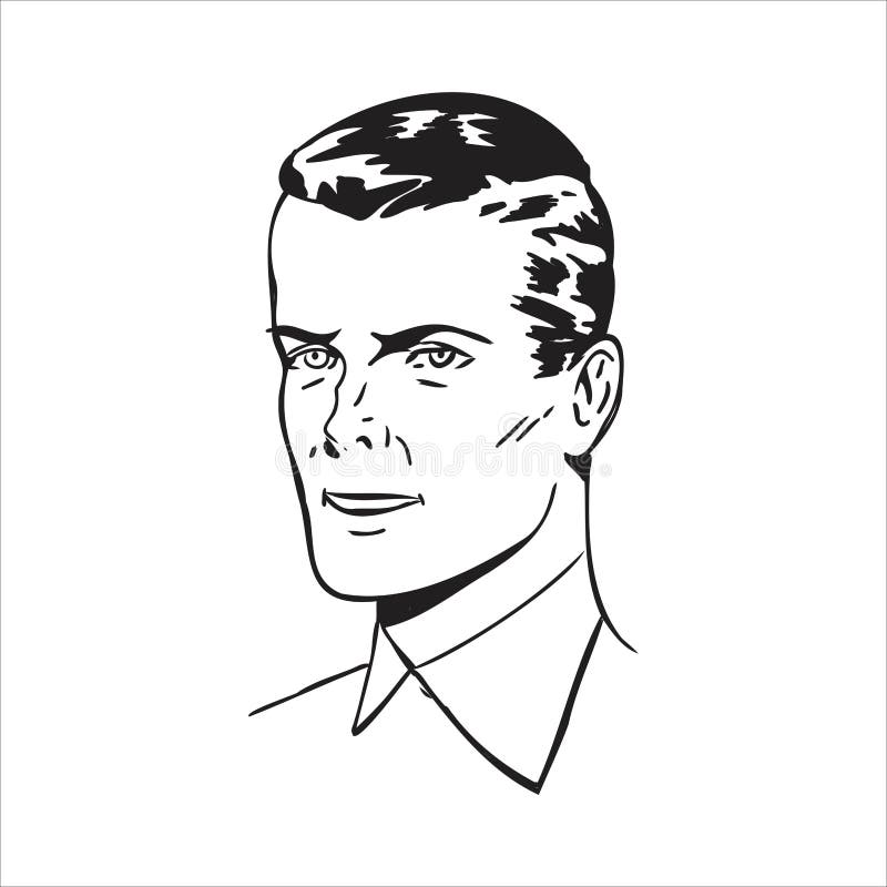 Portrait Man Winking at Camera. Easy Editable Layered Vector ...