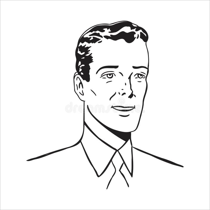 Portrait Man Winking at Camera. Easy Editable Layered Vector ...