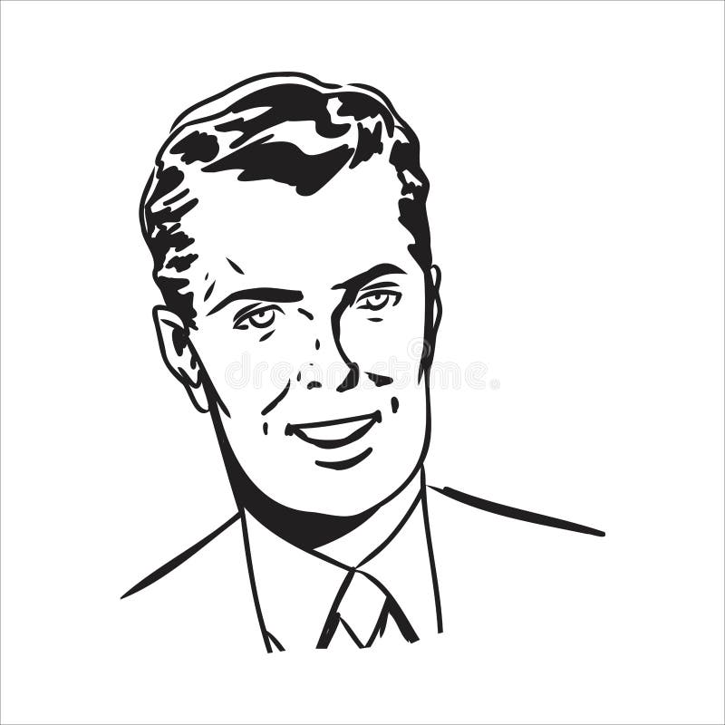 Portrait Man Winking at Camera. Easy Editable Layered Vector ...