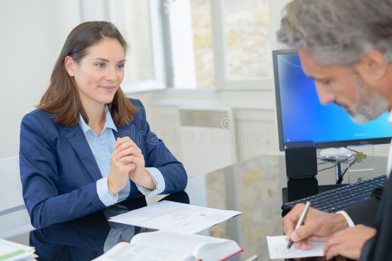 Portrait Manager Signing File Stock Image - Image of company, interim ...