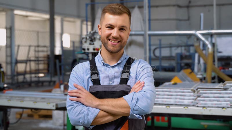 Portrait of Manual Man Worker is Standing with Confident in Uniform at ...