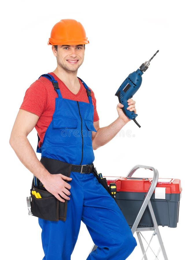 Portrait of Manual Worker with Tools Stock Photo - Image of contractor ...