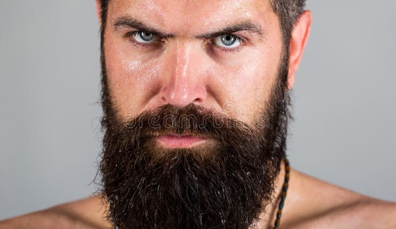 Portrait Of Masculinity Look Of Male Hipster Man With Beard Mustache