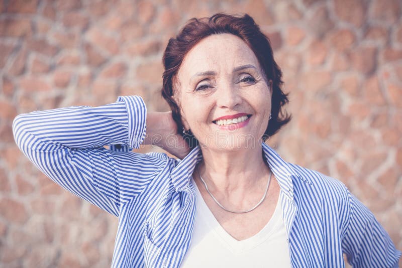 Portrait of a Mature Attractive Stylish Woman Retired and Outdoo Stock ... Portrait of a Mature Attractive Stylish Woman Retired and Outdoo Stock ...