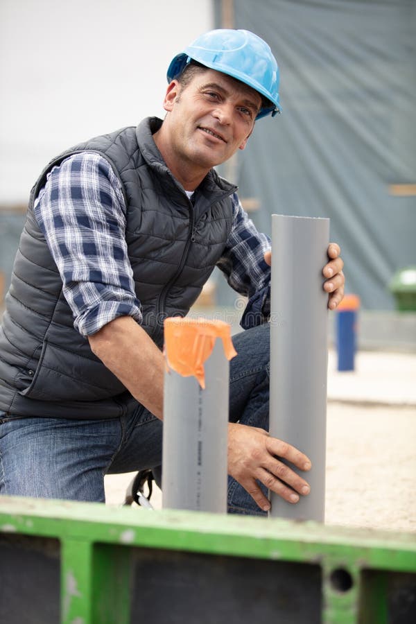 Portrait Mature Construction Worker Outside Stock Photo - Image of work ...