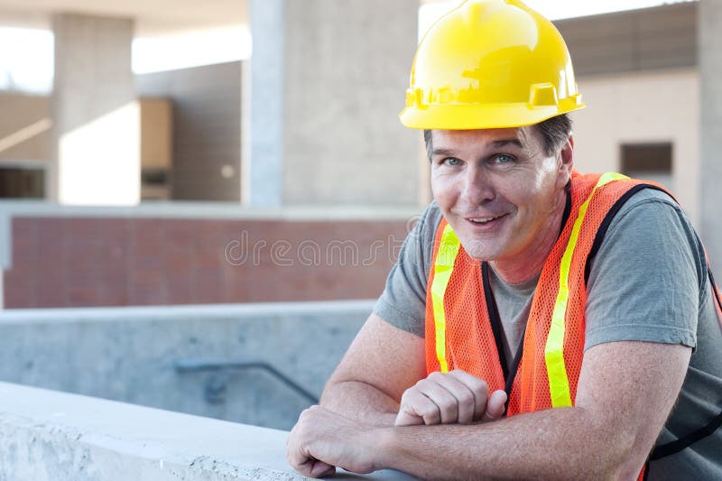 Portrait of a Mature Construction Worker Outside Stock Image - Image of ...