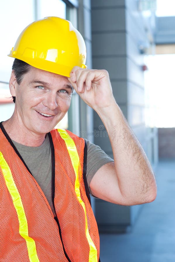 Portrait of a Mature Construction Worker Outside Stock Image - Image of ...
