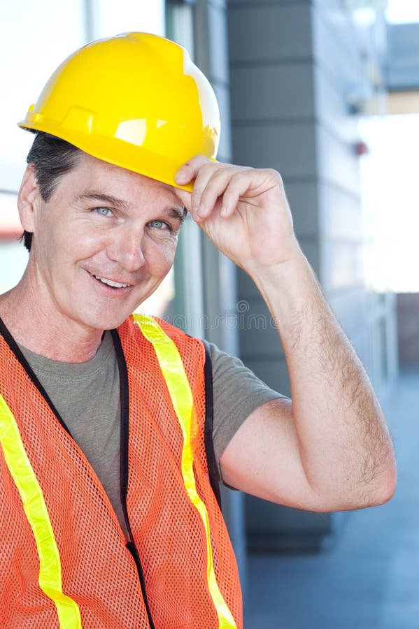Portrait of a Mature Construction Worker Outside Stock Image - Image of ...