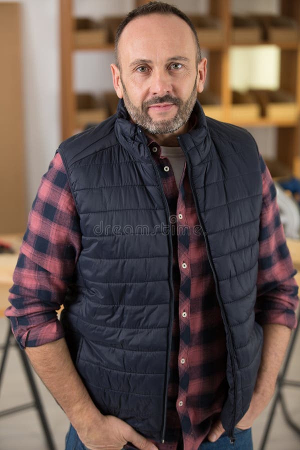 Portrait Mature Craftsman Posing Stock Image - Image of mature ...