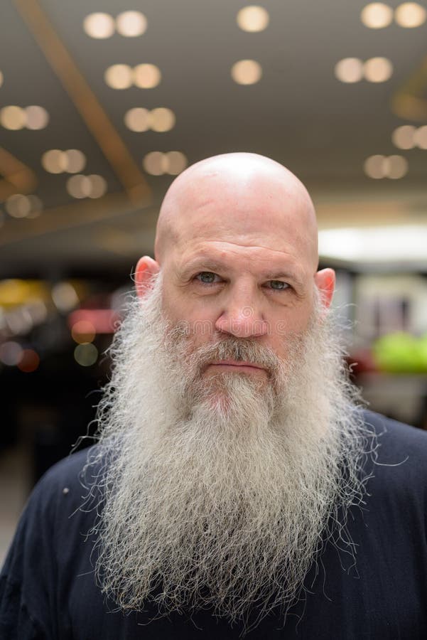 Face of Mature Handsome Bald Bearded Man in the City Outdoors Stock ... Face of Mature Handsome Bald Bearded Man in the City Outdoors Stock ...