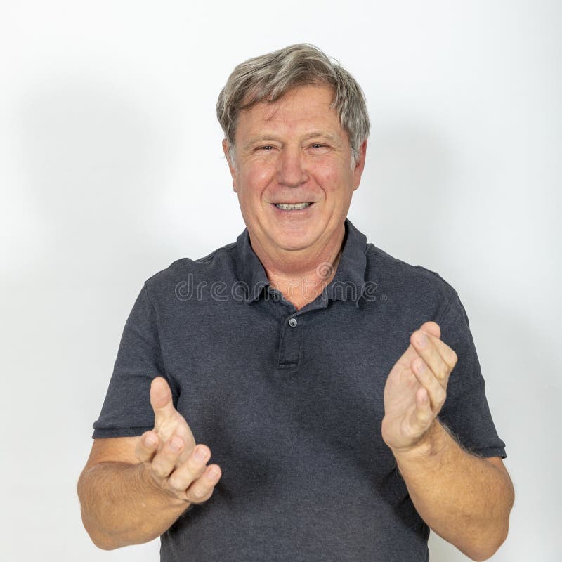 Mature Man Gesturing with His Hands Stock Photo - Image of male ...