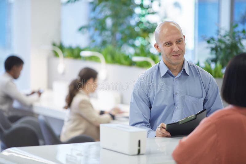 Manager Talking To Trainees at Work Stock Image - Image of ...