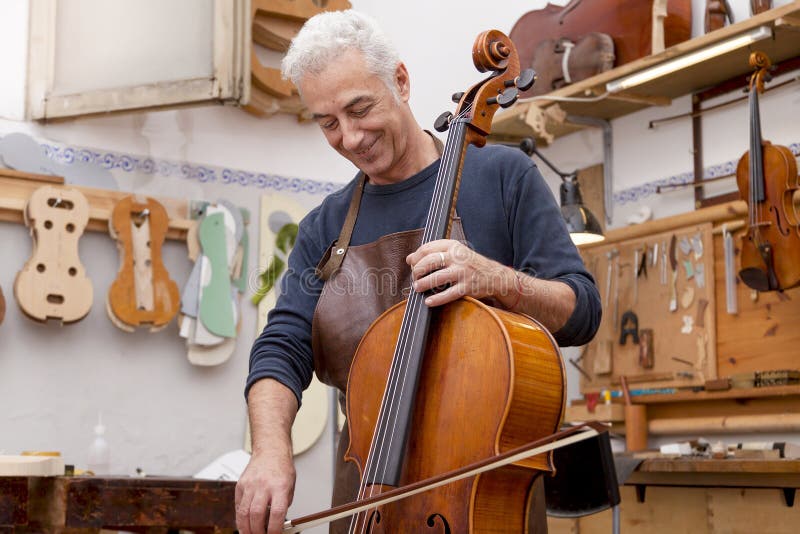 Portrait of Mature Violin Maker Stock Image - Image of owner, maker ...