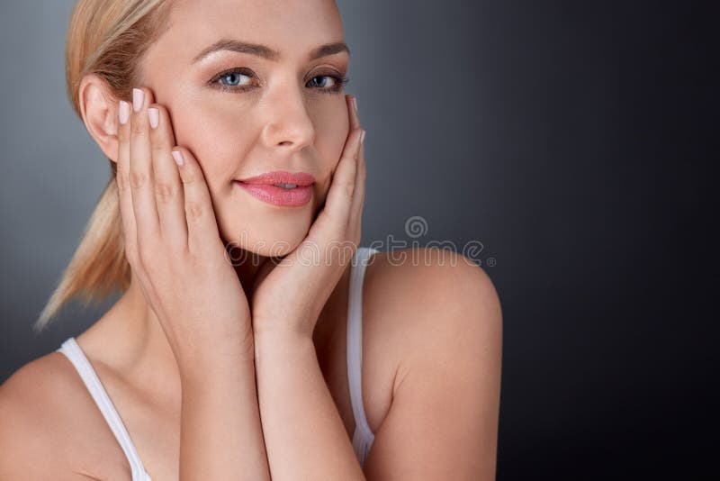 Portrait of maturity woman stock image. Image of fresh - 89384229