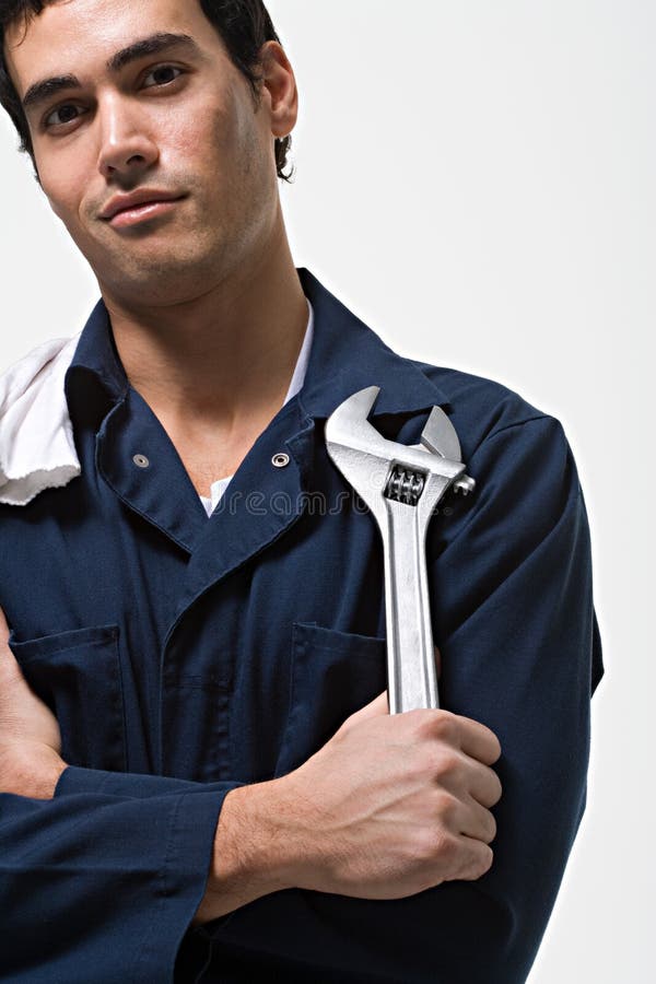 Male Mechanic in Auto Repair Shop Stock Image - Image of expertise ...