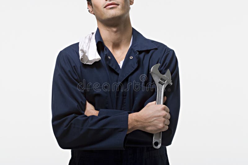 Portrait of a mechanic stock image. Image of overalls - 62558853