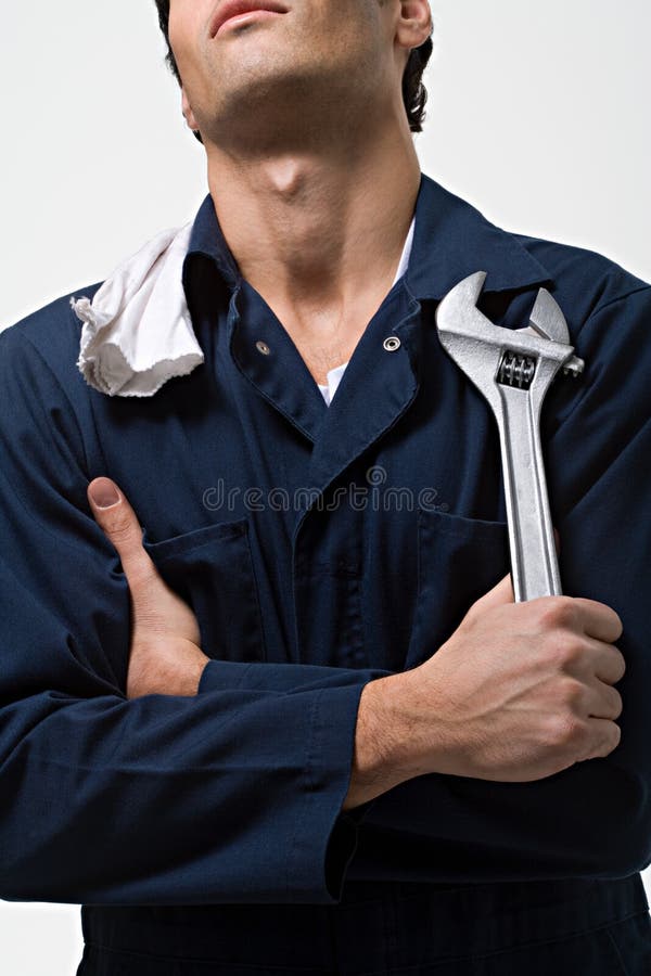 Portrait of a mechanic stock image. Image of character - 62559753