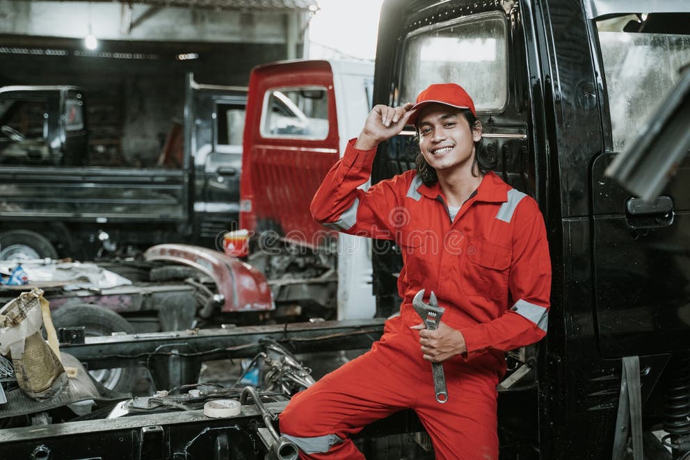 Portrait of Mechanic Carry Tools in His Hand Stock Photo - Image of ...