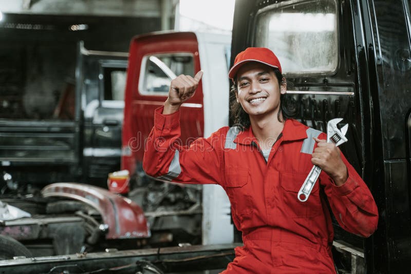Portrait of Mechanic Carry Tools in His Hand Stock Image - Image of ...