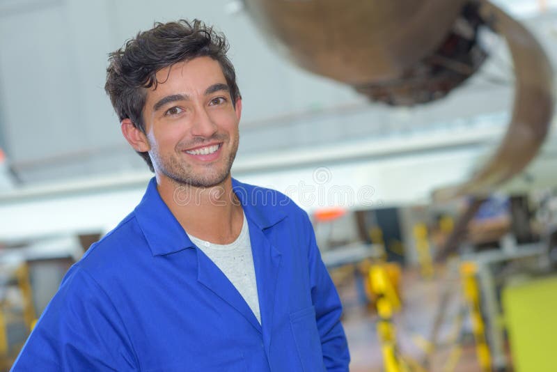 Portrait Mechanical Engineer Posing Stock Photo - Image of engineer ...