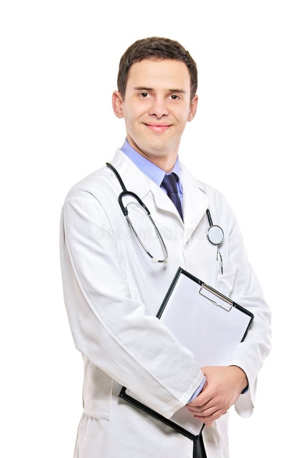 Portrait of a General Hospital Doctor Against White Background Stock ...