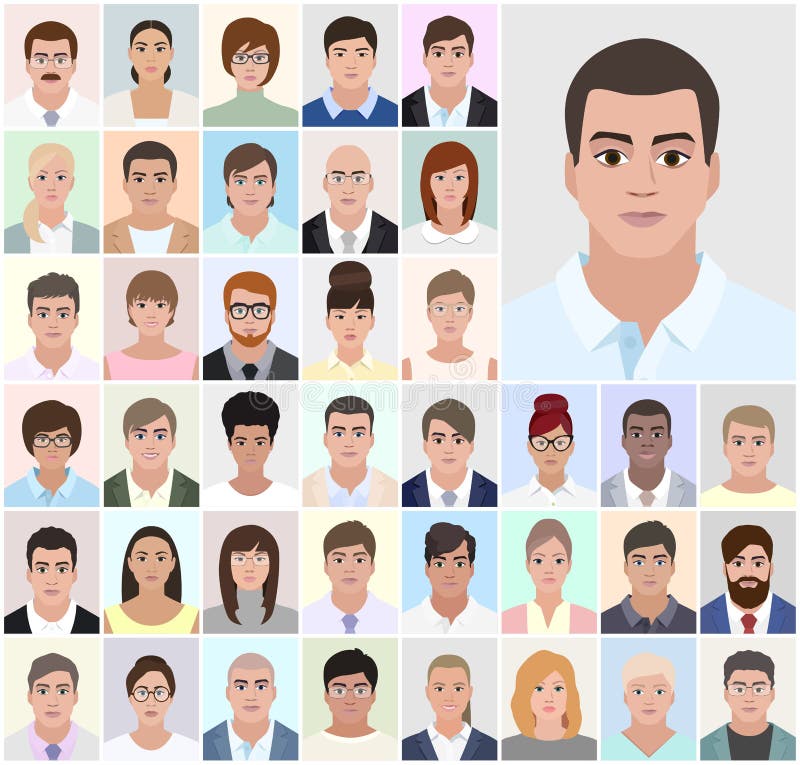 Portraits of Different People, Vector Illustration Stock Vector ...
