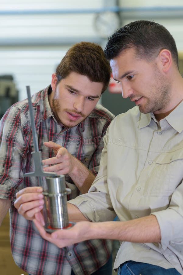 Portrait Men Working in Workshop Stock Image - Image of frame, closeup ...