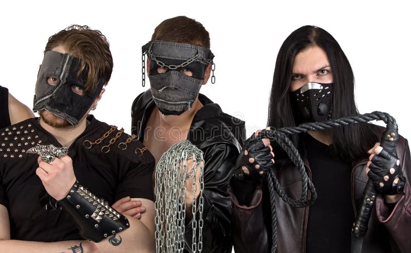 Portrait of the Metal Band in Masks Stock Image - Image of musical ...