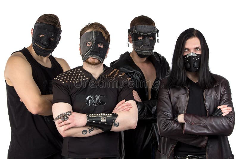 Portrait of the Metal Band in Masks Stock Image - Image of musical ...