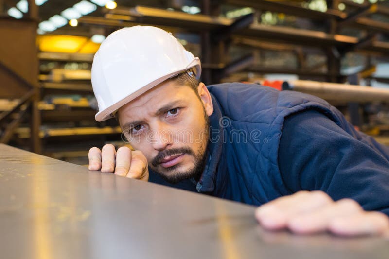 Portrait Metal Engineer Working at Factory Stock Photo - Image of ...