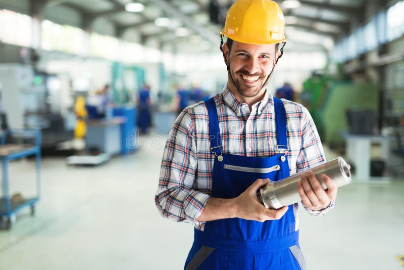 Portrait of an Metal Engineer Working at Factory Stock Photo - Image of ...