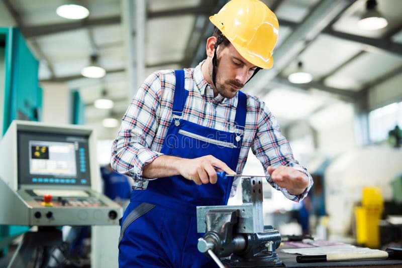 Portrait of an Metal Engineer Working at Factory Stock Photo - Image of ...