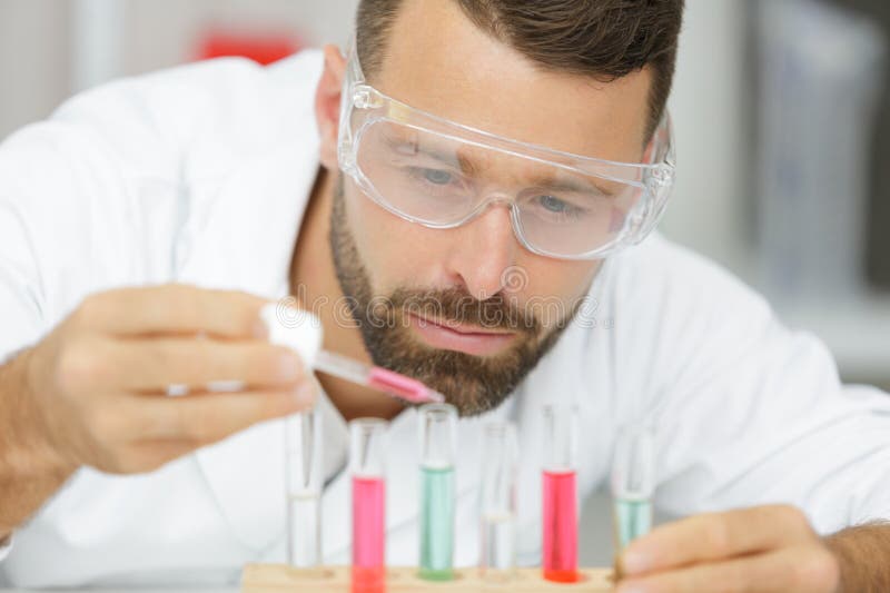 Portrait Microbiological Laboratory Test Stock Image - Image of glove ...