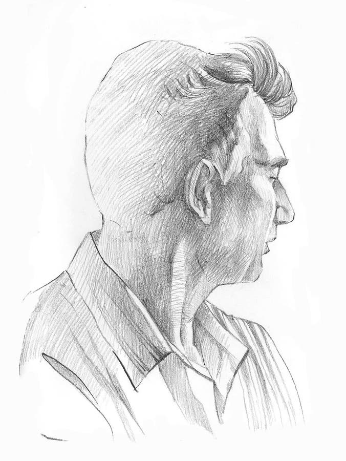 Portrait of a Middle Aged Man Stock Illustration - Illustration of face ...