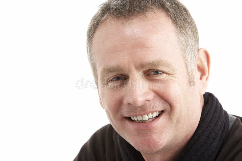 Portrait of Middle Aged Man Smiling at the Camera Stock Image - Image ...