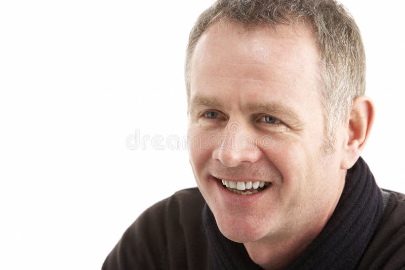 Portrait of Middle Aged Man Smiling at the Camera Stock Image - Image ...