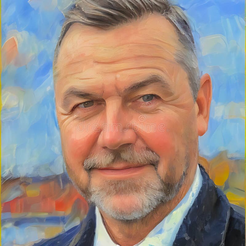 Portrait of a Middle Aged Man Created with Generative AI Technology ...