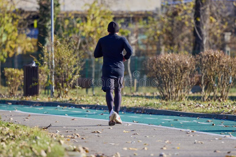 Portrait of a Middle-aged Man Running in the Park Stock Image - Image ...